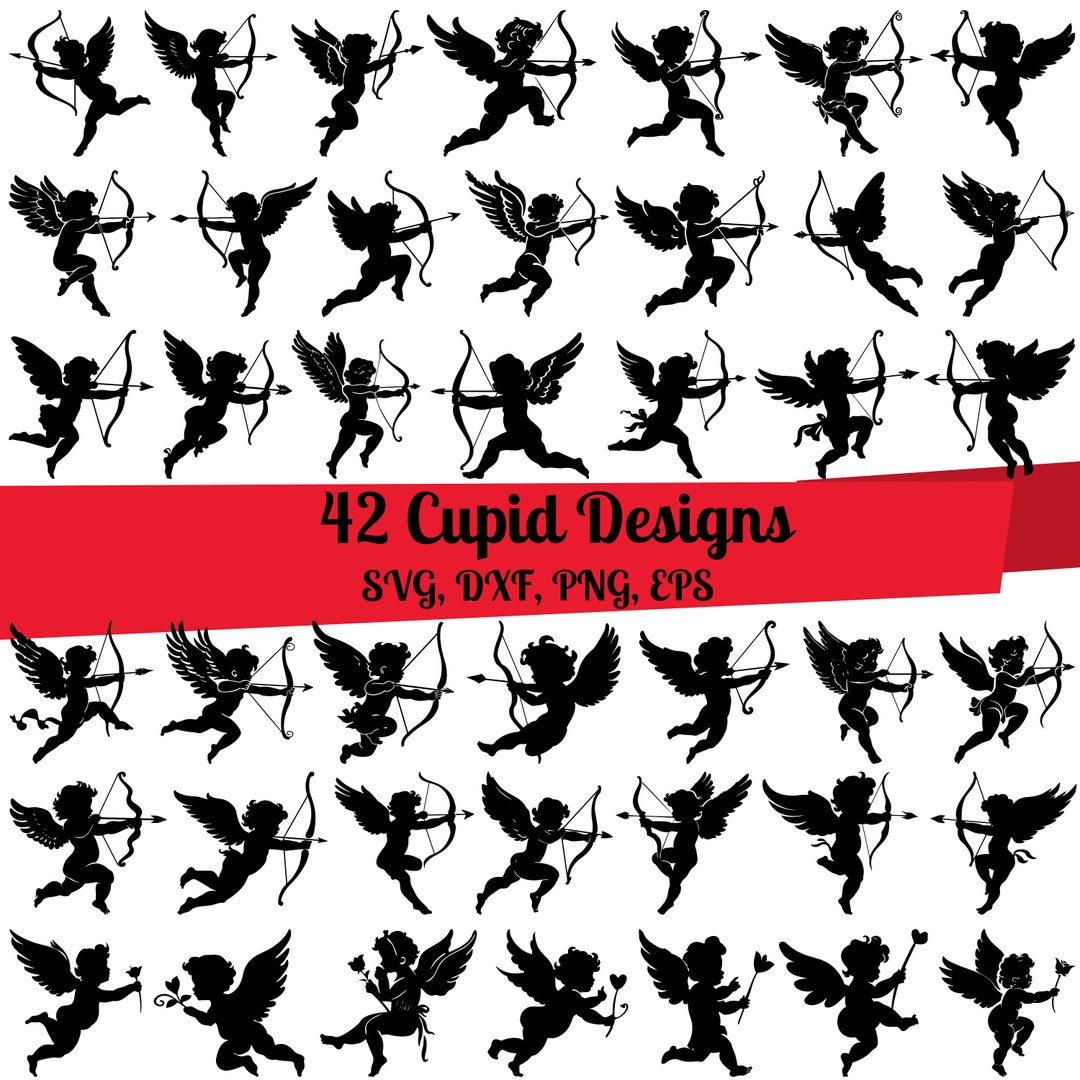 42 Cupid SVG Bundle, Cupid Dxf, Cupid Png, Cupid Vector, Cupid Outline ...