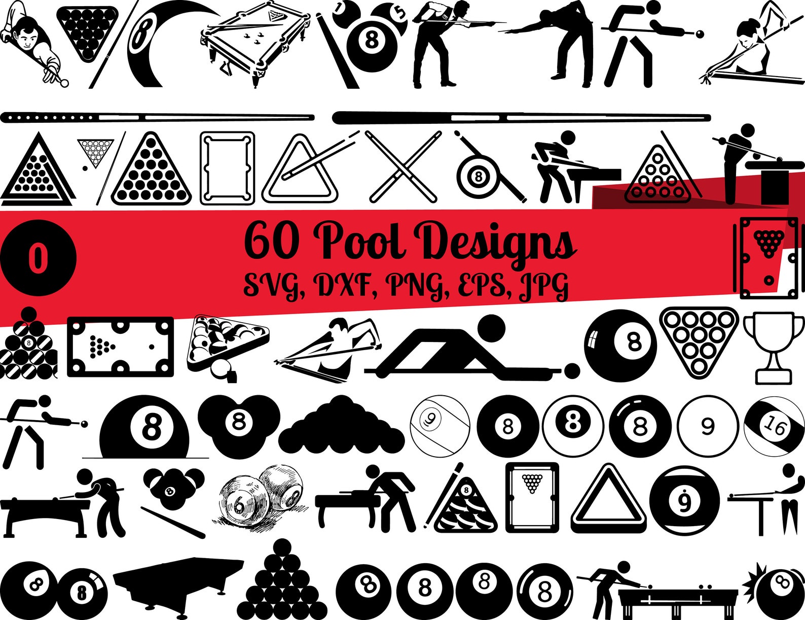 60 Pool SVG Bundle Billiard Svg Pool Dxf Pool Png Pool - Etsy