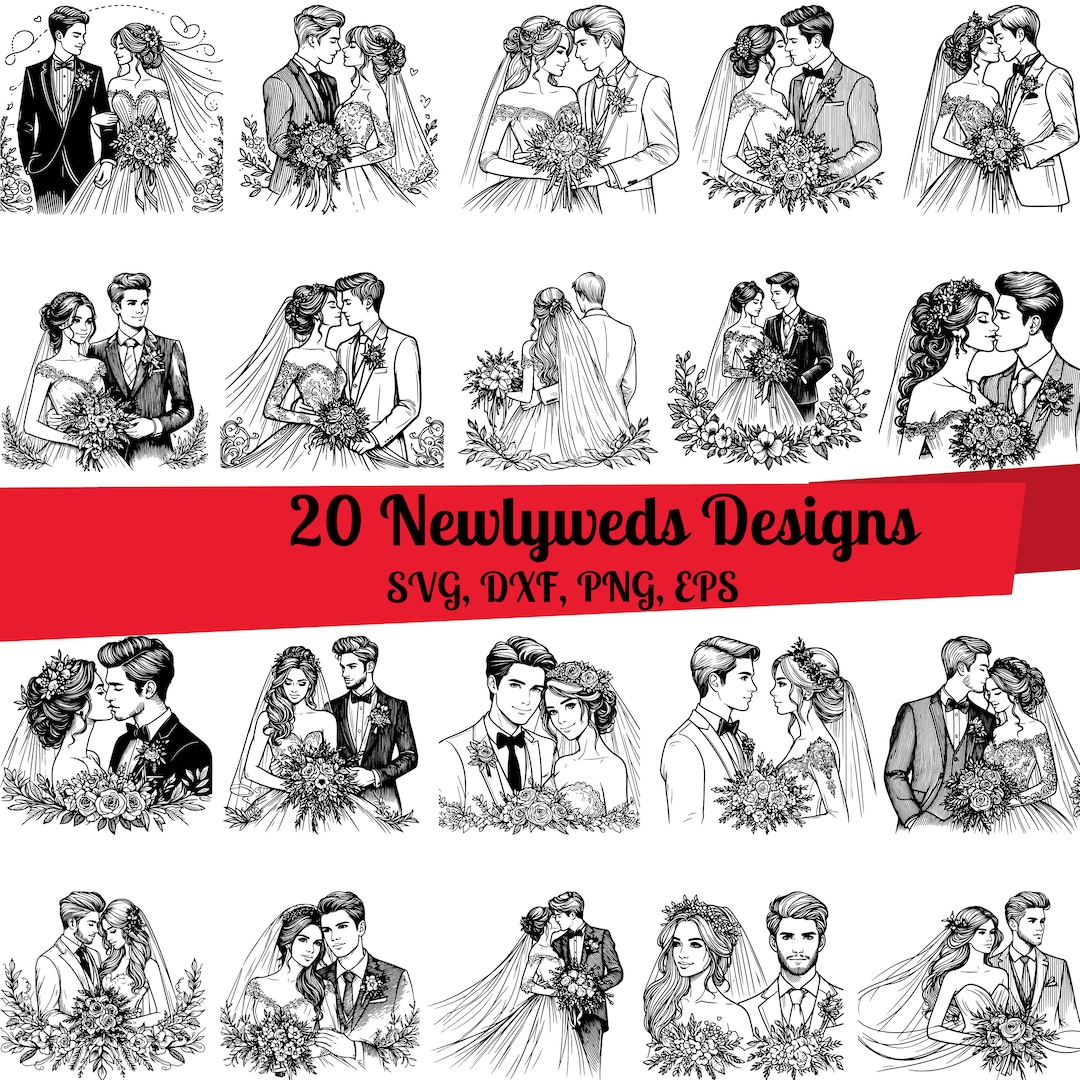 20 Newlyweds SVG Bundle, Newlyweds Dxf, Newlyweds Png, Newlyweds Vector ...