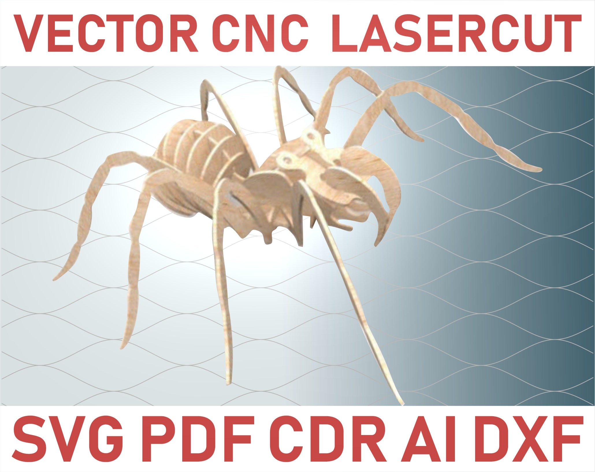 3d Puzzle Spider Laser Cut Files SVG CDR Vector Plans Laser - Etsy