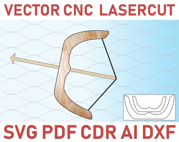CDR vector plans cnc cut DXF Wooden bow Laser cut files SVG cnc pattern ...