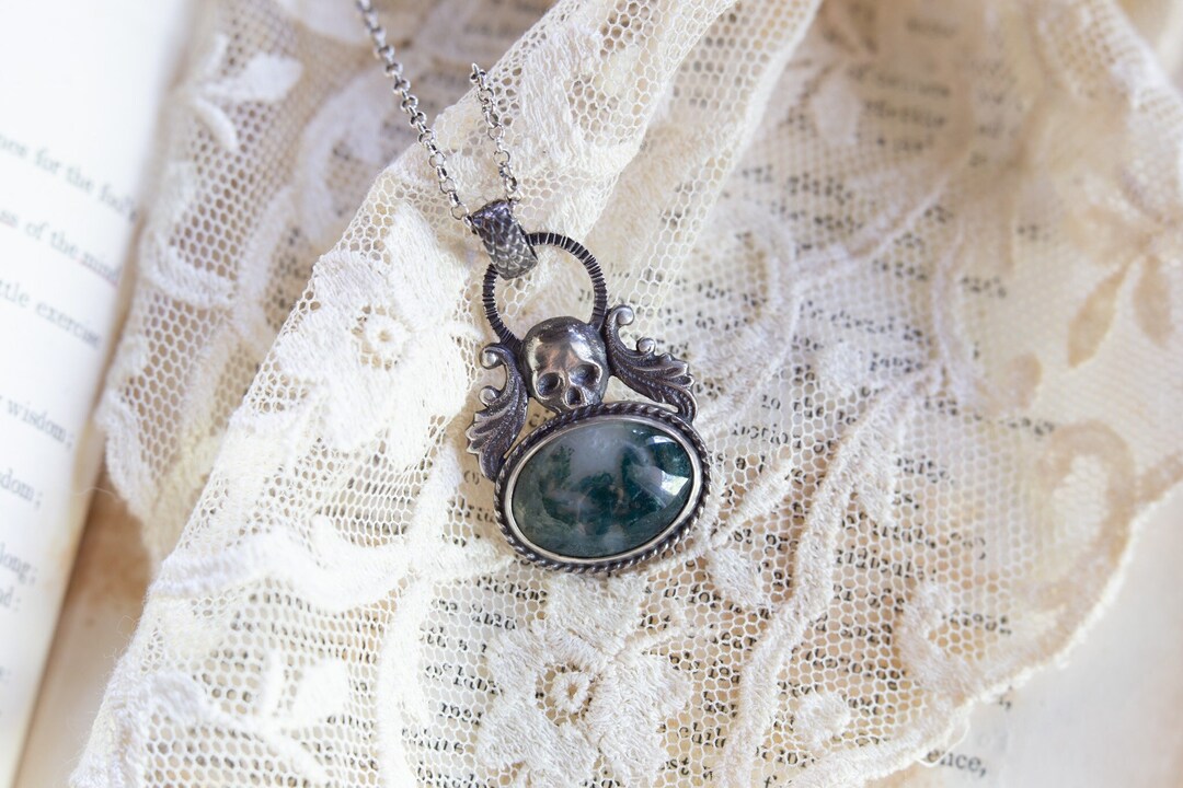 Gothic Winged Skull Necklace, Graveyard Cemetery Themed, Taphophile ...