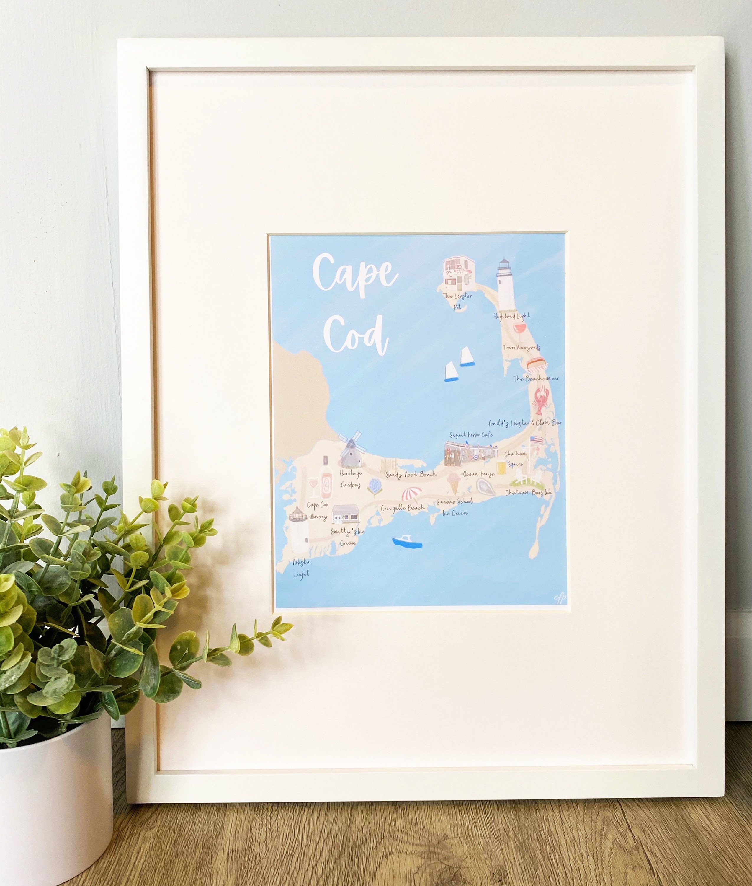 Cape Cod Illustrated Map Cape Cod Map Illustration Cape | Etsy