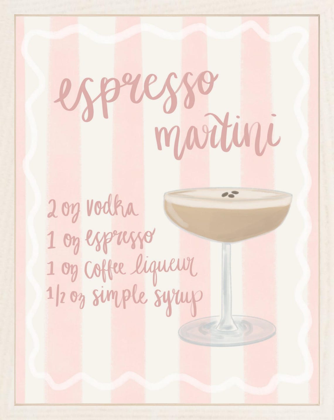 Espresso Martini Print | Bar Cart Decor | Cocktail Art - Etsy