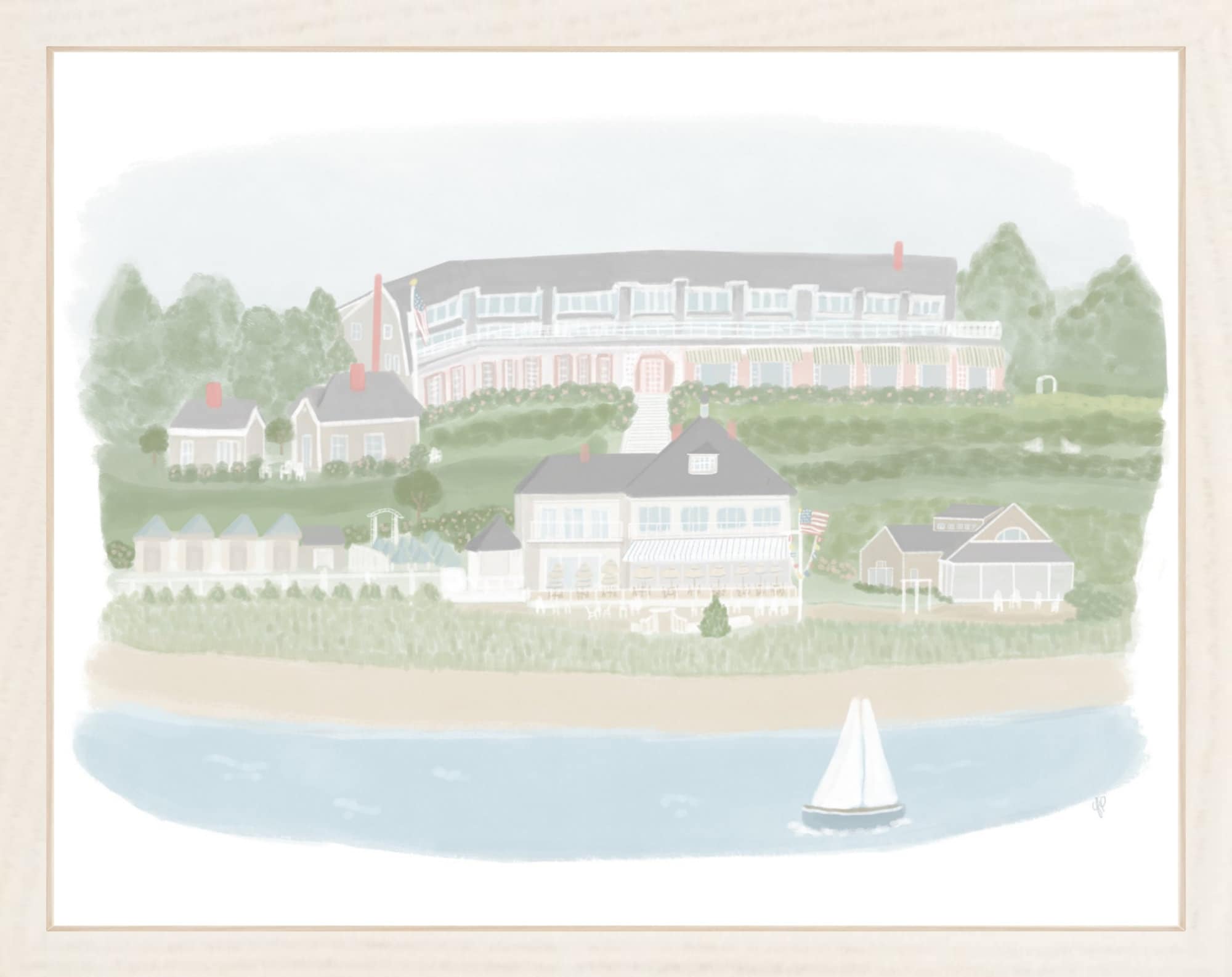 Chatham Bars Inn Art Print | Cape Cod Illustration | Massachusetts Wall ...