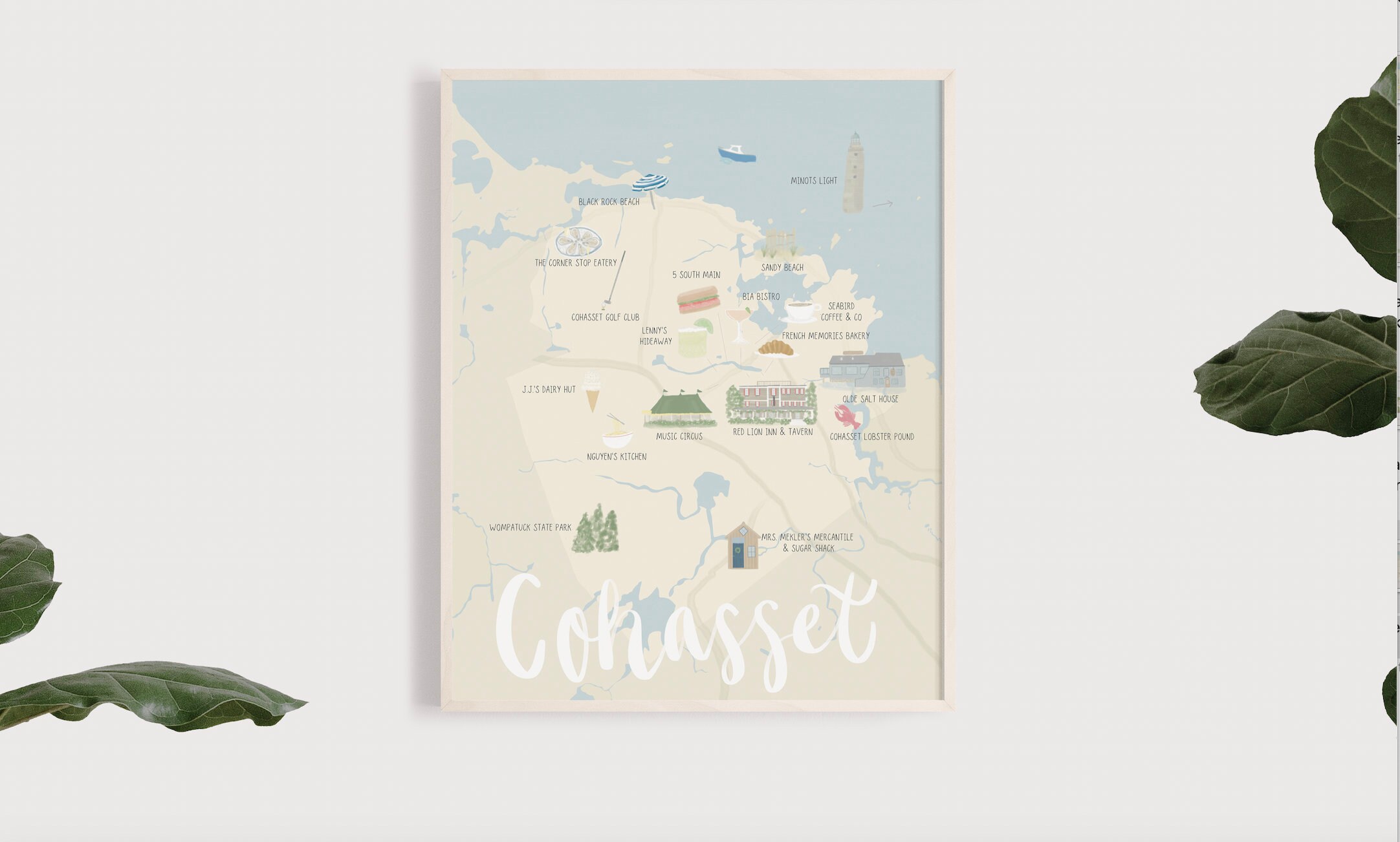 Cohasset Map Print | Cohasset Art - Etsy