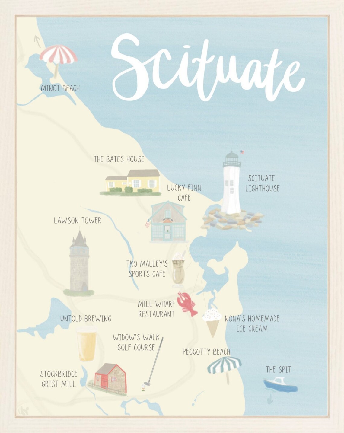 Scituate Map Print | Scituate Art - Etsy