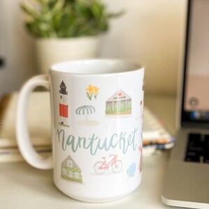 Nantucket Landmark Mug - 15oz | Nantucket Map Mug - Etsy