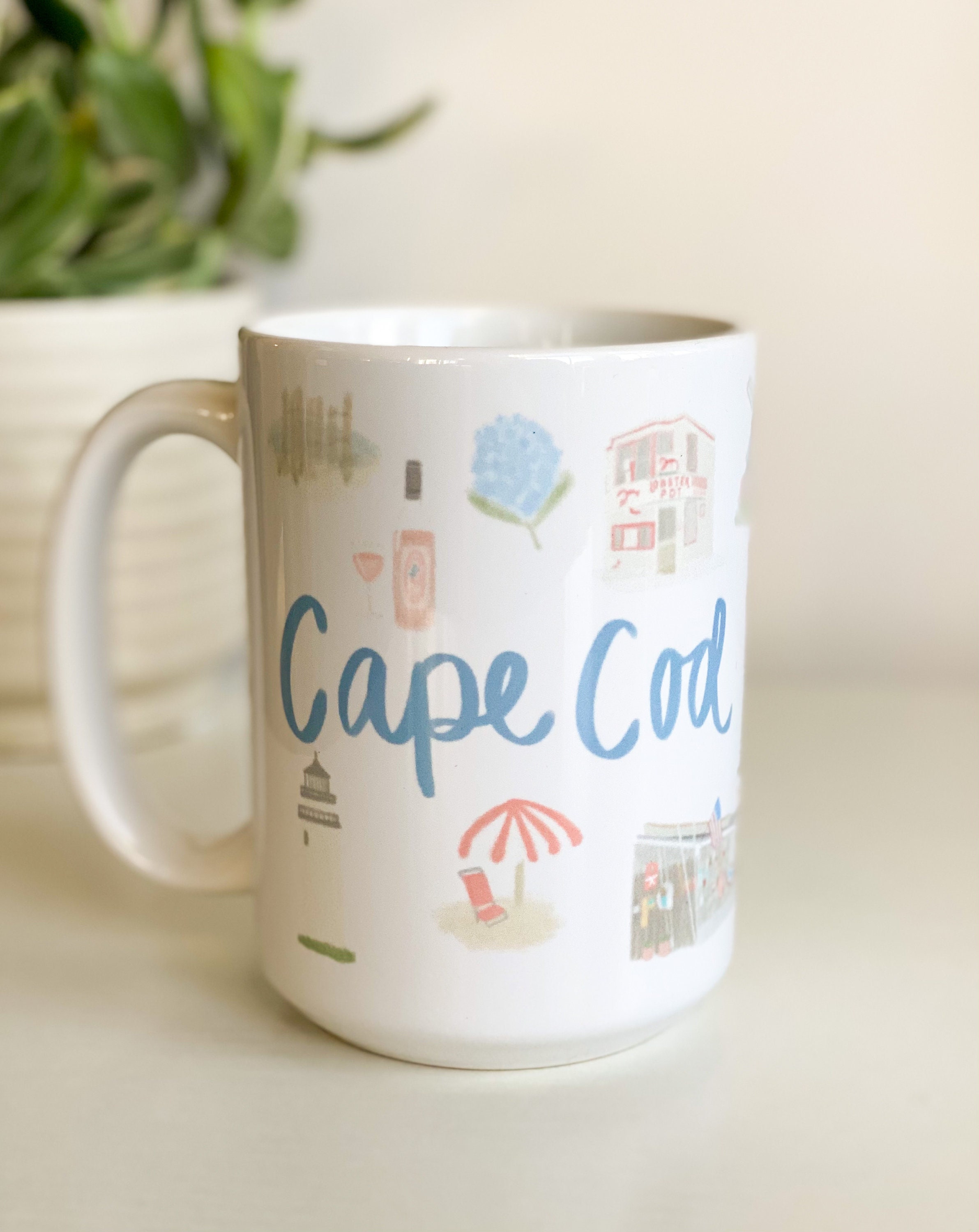Cape Cod Landmark Mug 15oz. Cape Cod Map Mug - Etsy