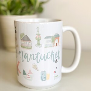 Nantucket Landmark Mug - 15oz | Nantucket Map Mug - Etsy