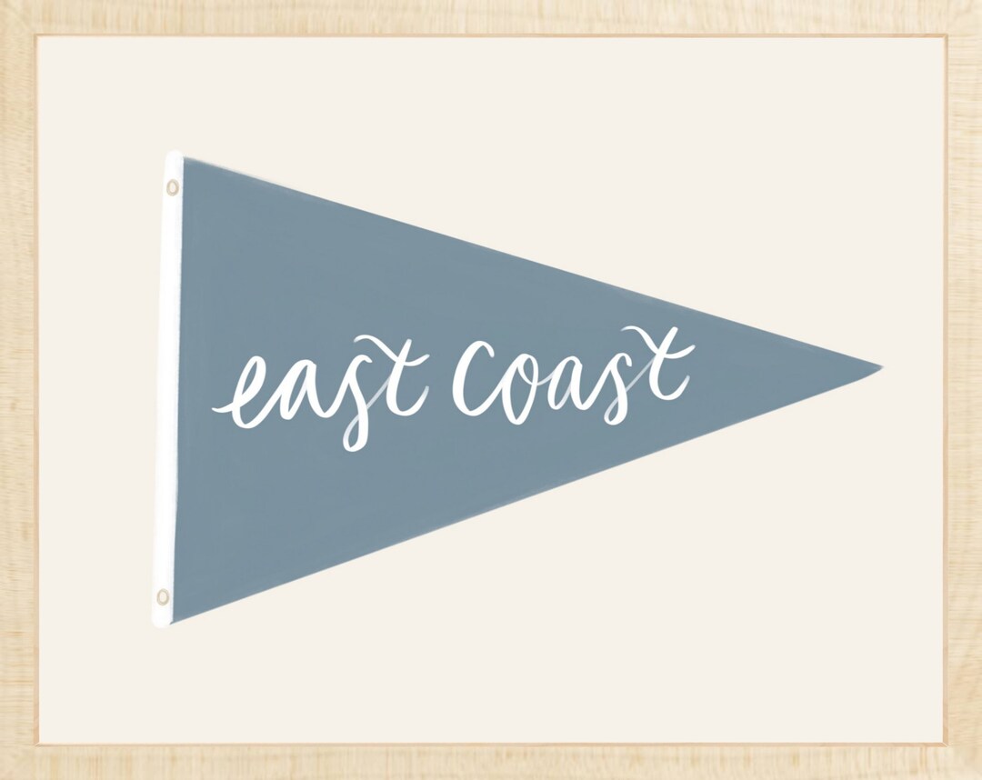 East Coast Pennant Art Print | Coastal Artwork - Etsy