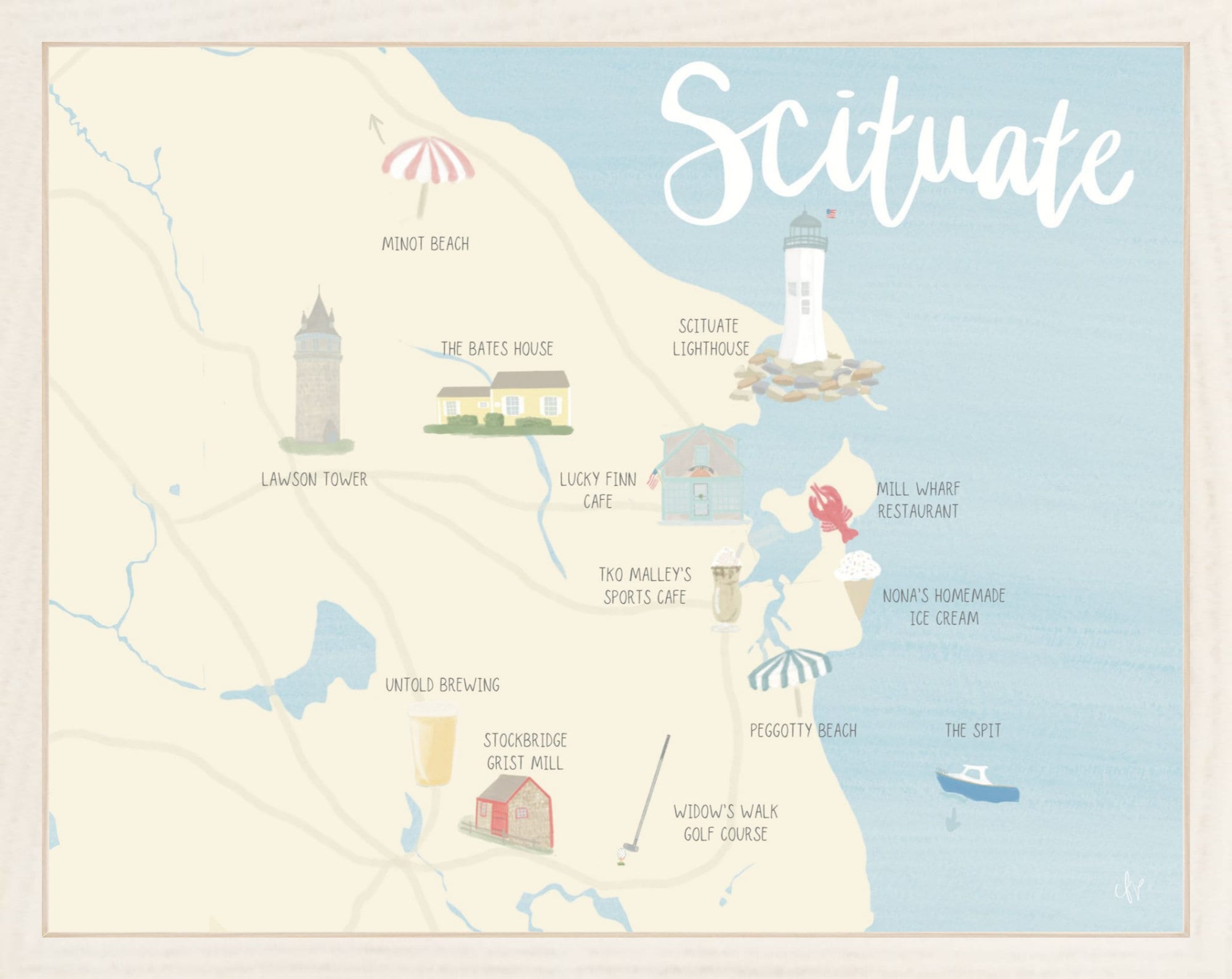 Scituate Map Print | Scituate Art - Etsy