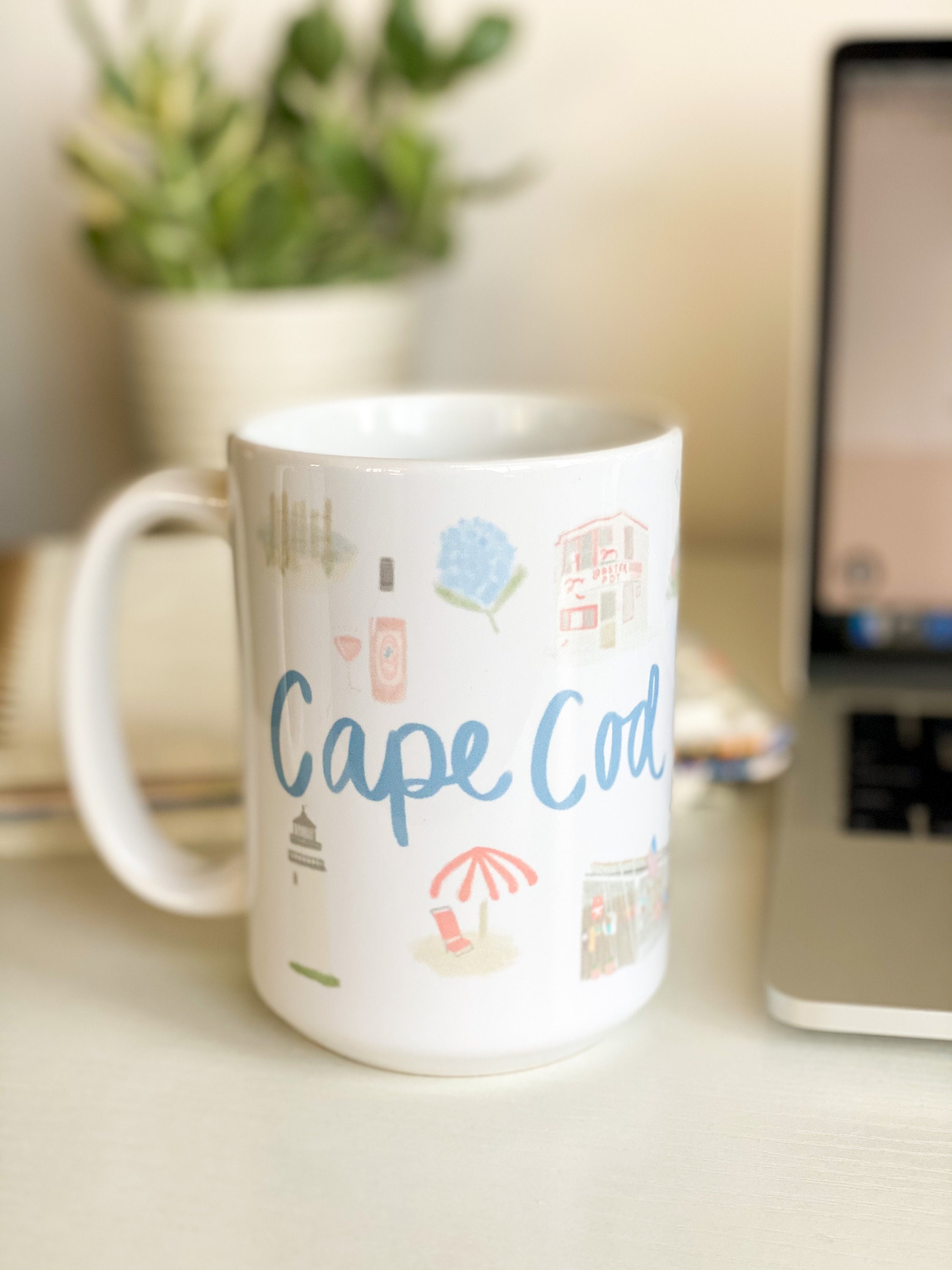 Cape Cod Landmark Mug 15oz. Cape Cod Map Mug - Etsy