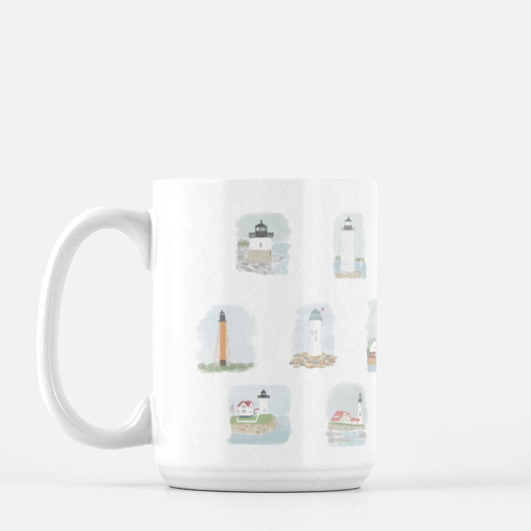 Lighthouses of New England Mug | Coastal Decor | Nautical Mug - Etsy
