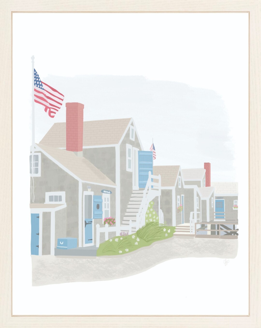Impresión ilustrada de Nantucket / Decoración de pared de Nantucket ...