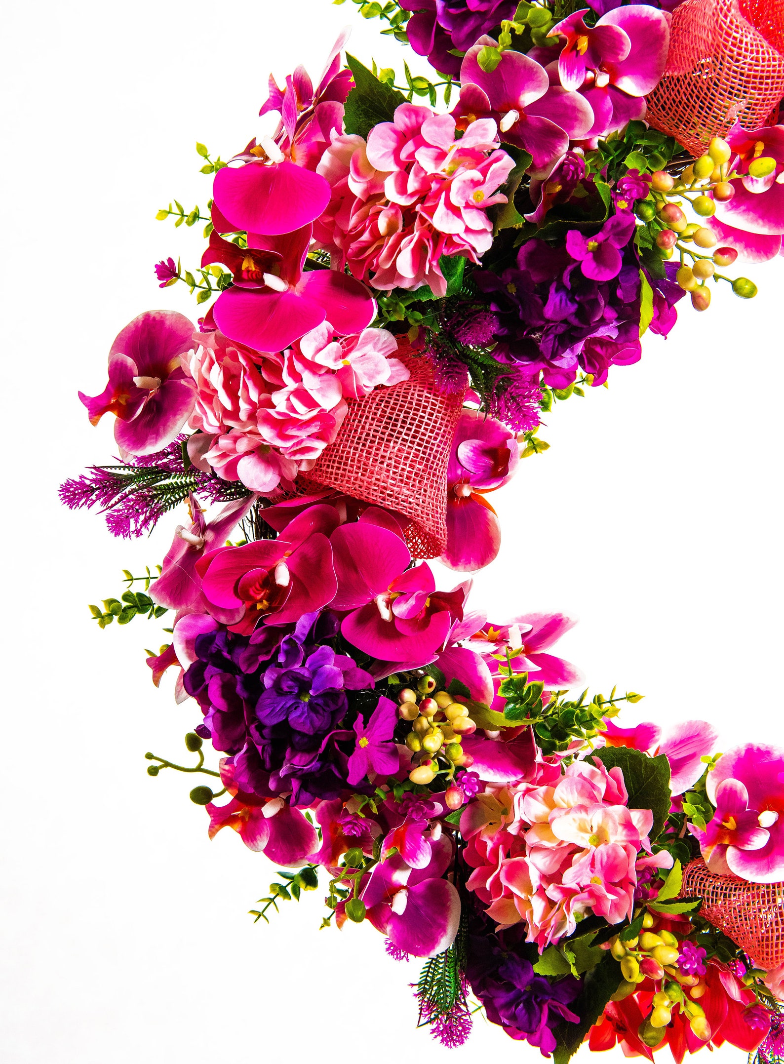 Colorful Wreath for Front Doordry Flower Wreath With Orchids - Etsy