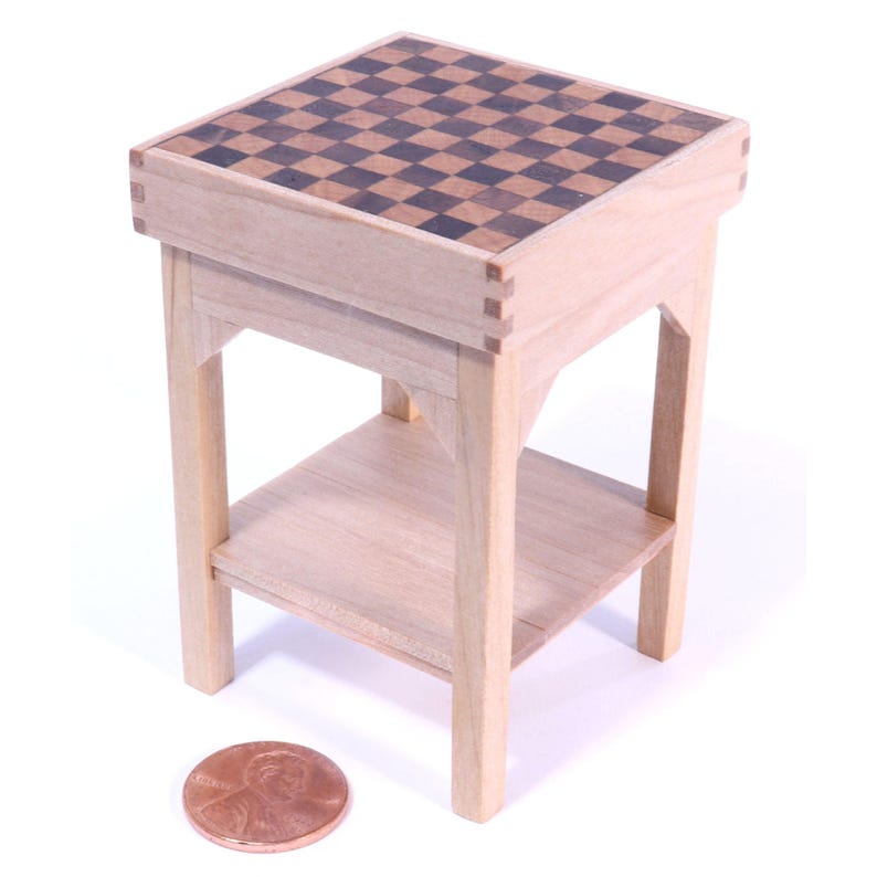 End Grain Butcher Block Table: 1/12 Scale Dollhouse Miniature - Etsy