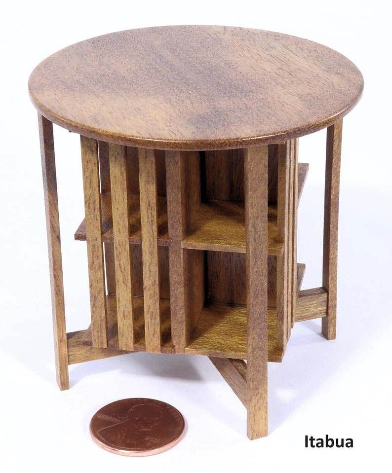 Rotating Bookcase/table: 1/12 Scale Dollhouse Miniature - Etsy