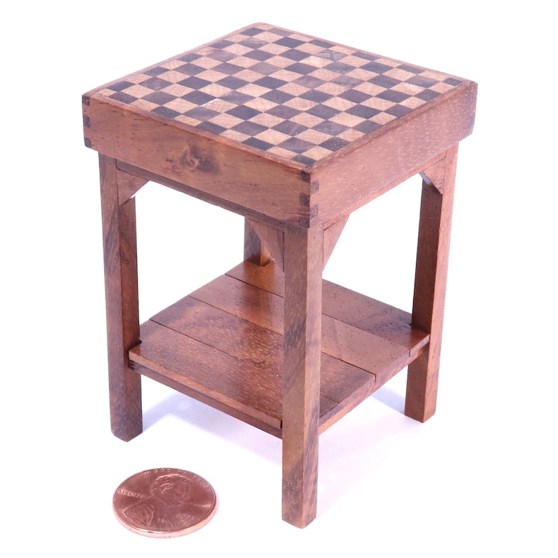 End Grain Butcher Block Table: 1/12 Scale Dollhouse Miniature - Etsy