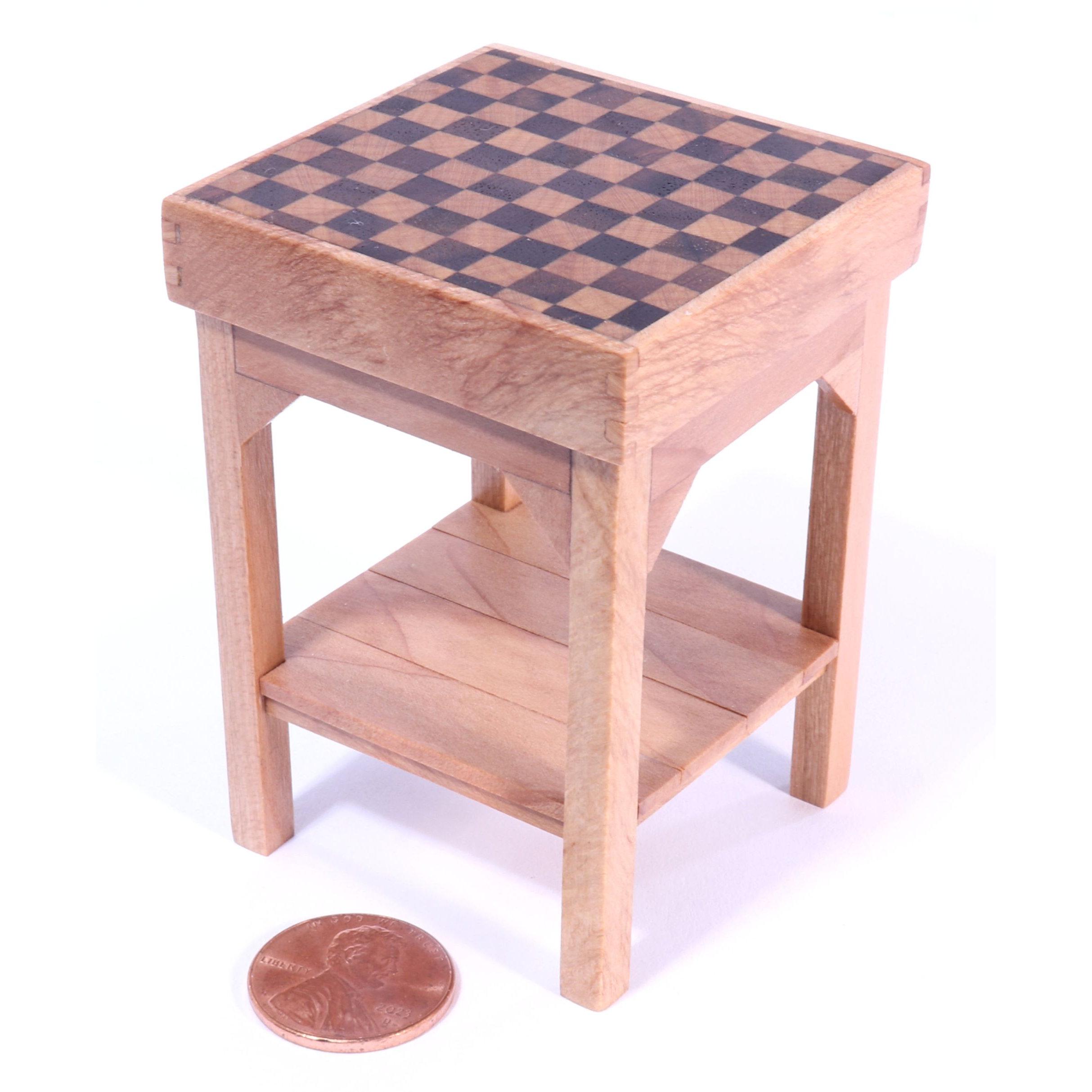 End Grain Butcher Block Table: 1/12 Scale Dollhouse Miniature - Etsy