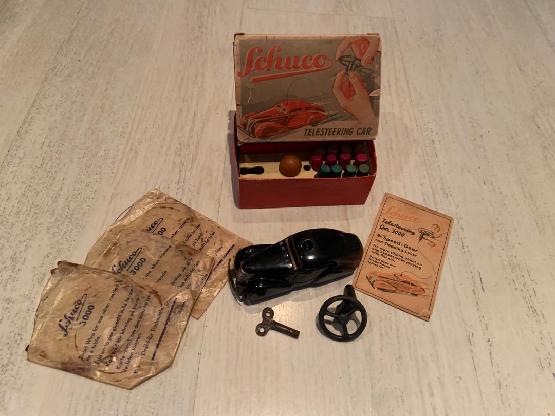 Vintage 1950’s Schuco 3000 Black Telesteering Model Car Made in Germany ...