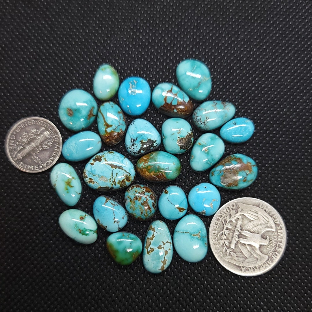 Sierra Nevada Turquoise Cabochon Lot: Natural Nevada Gemstones, 100 ...
