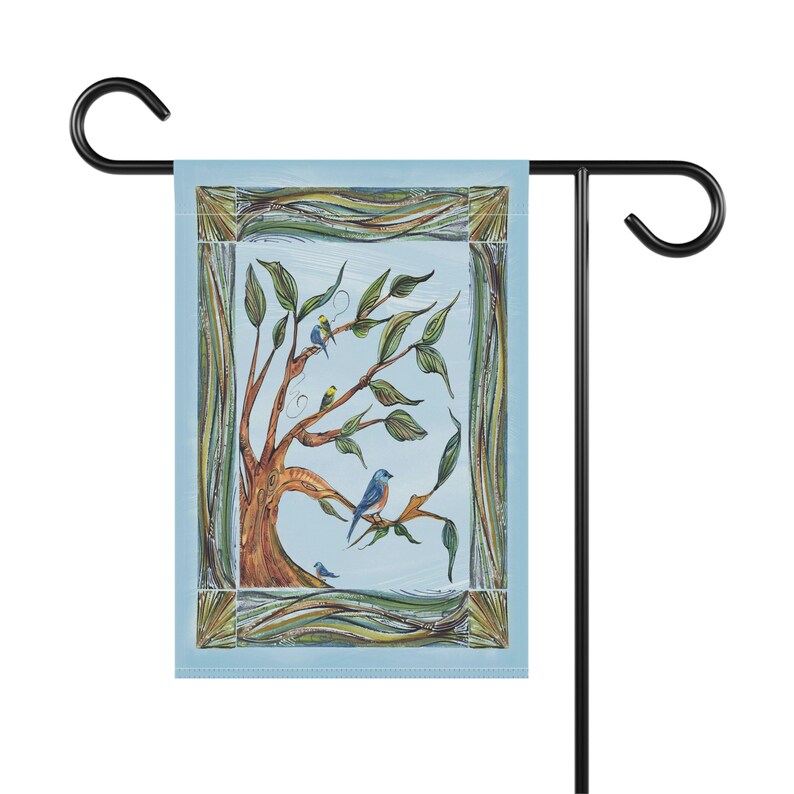 Tree + Bird - Garden Flag/house Banner - Natural World Collection ...