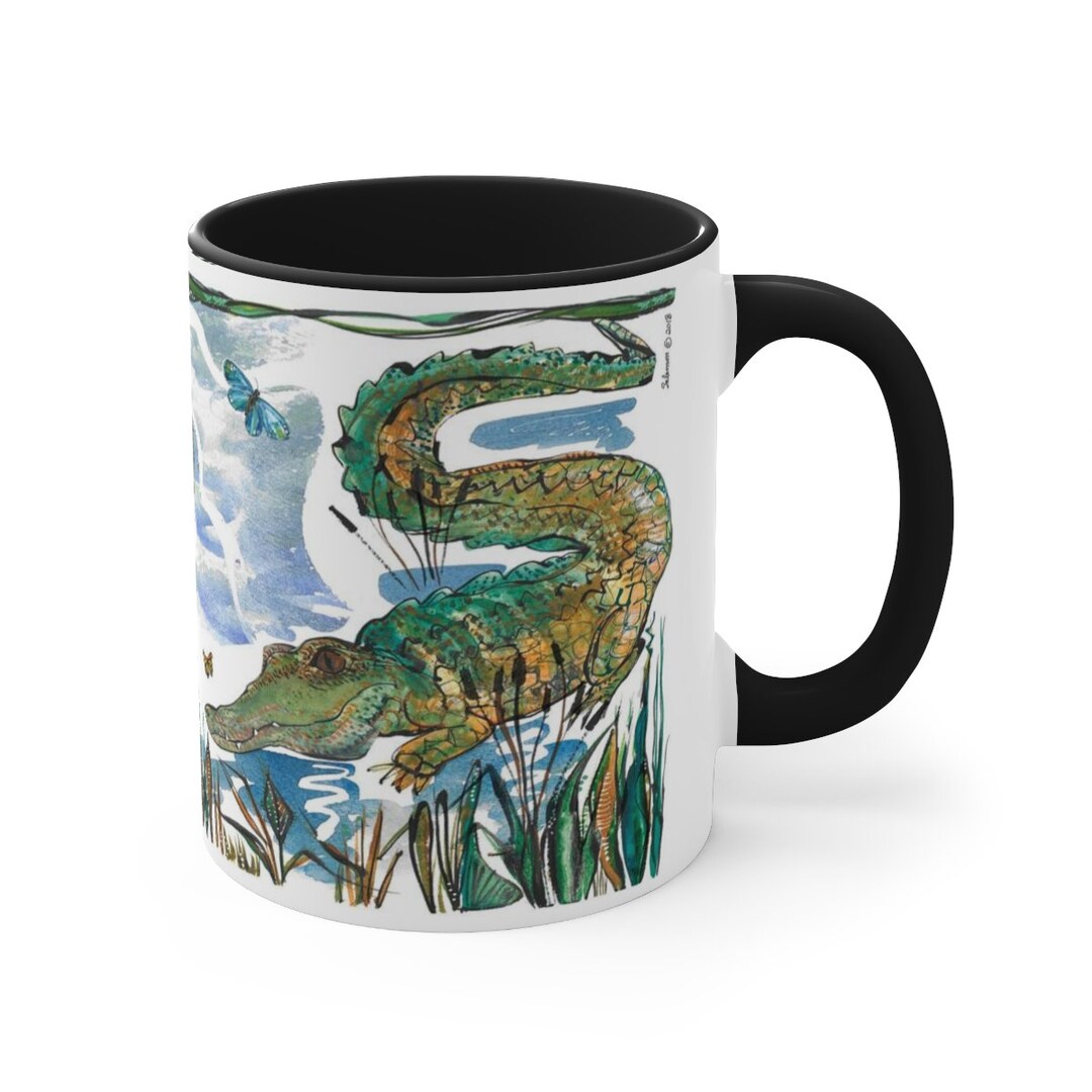 11oz Mug for Coffee, Tea or Hot Chocolate - Gator Motif - Designed for ...