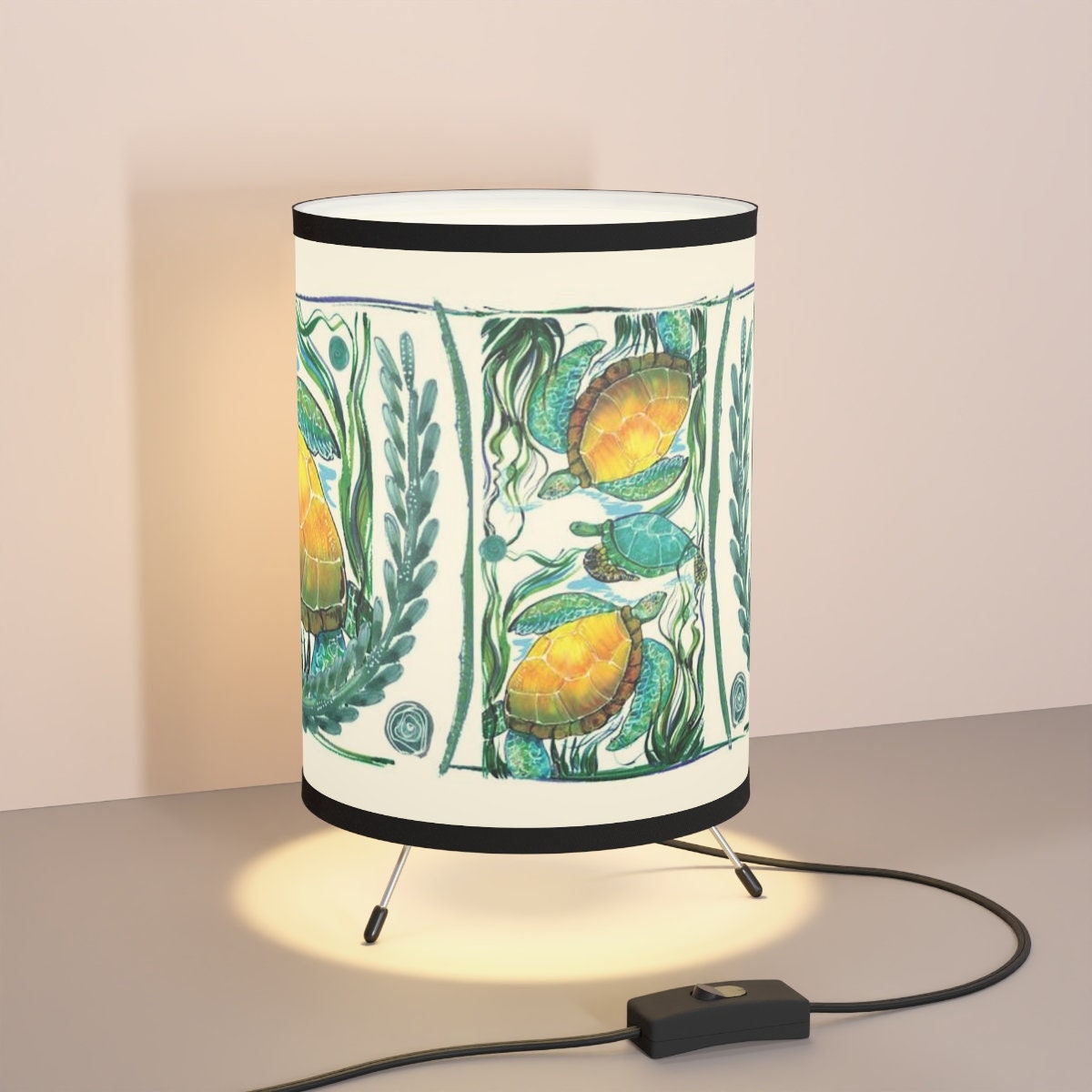 Decorative Table or Desk Lamp Sea Turtle Motif Tripod Lamp - Etsy