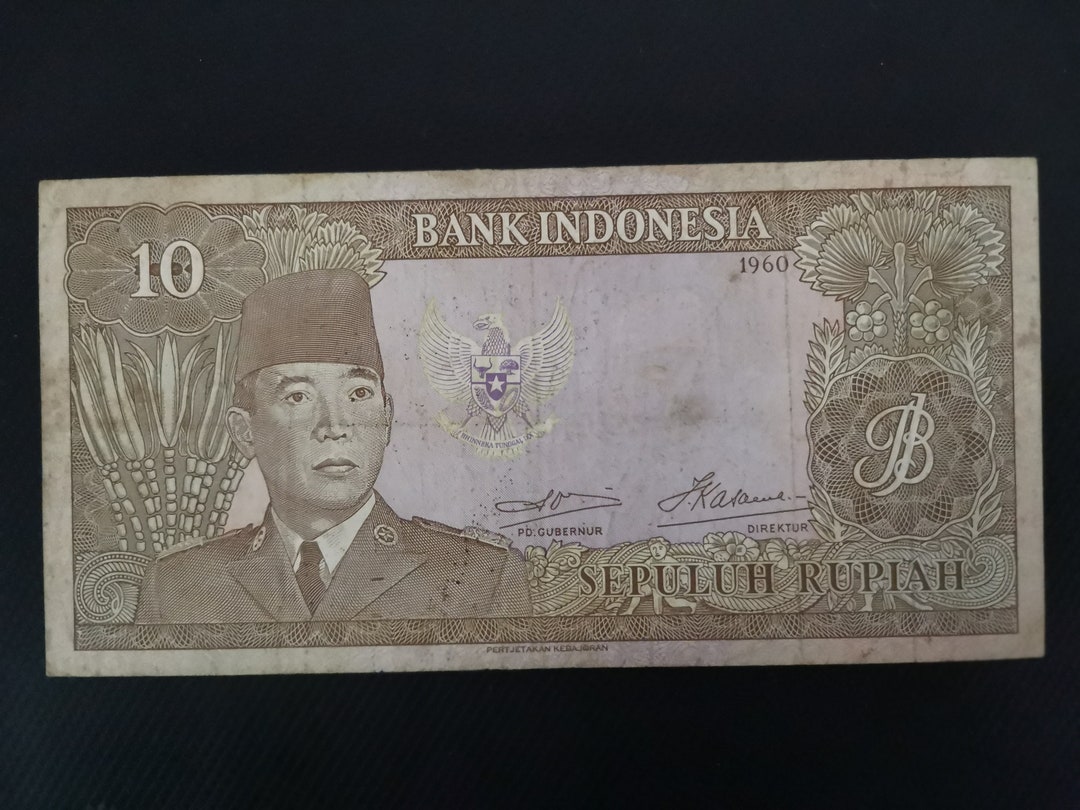 Indonesia 10 Rupiah 1960 Suharto Vintage Banknote - Etsy