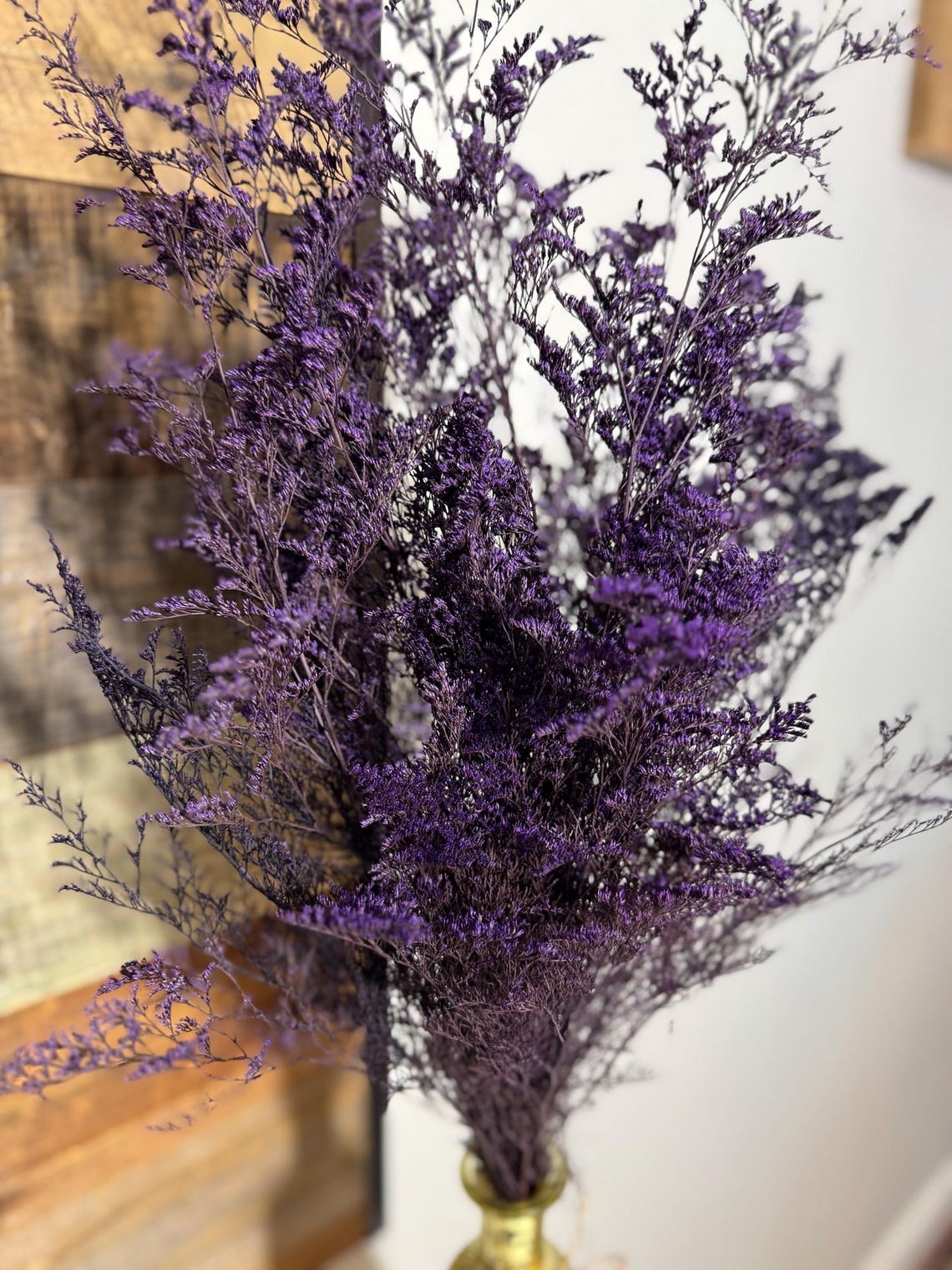 Purple Preserved Caspia Bouquet: Dried Flower Arrangement, Home Decor ...