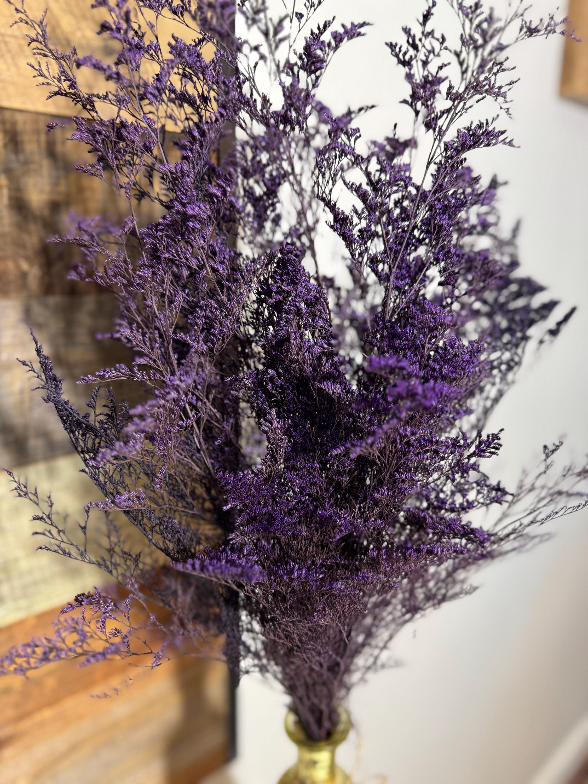 Purple Preserved Caspia Bouquet: Dried Flower Arrangement, Home Decor ...