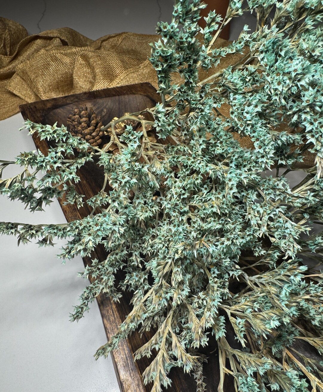 Blue Teal Dried German Statice Stems: Boho Wedding Floral Decor - Etsy