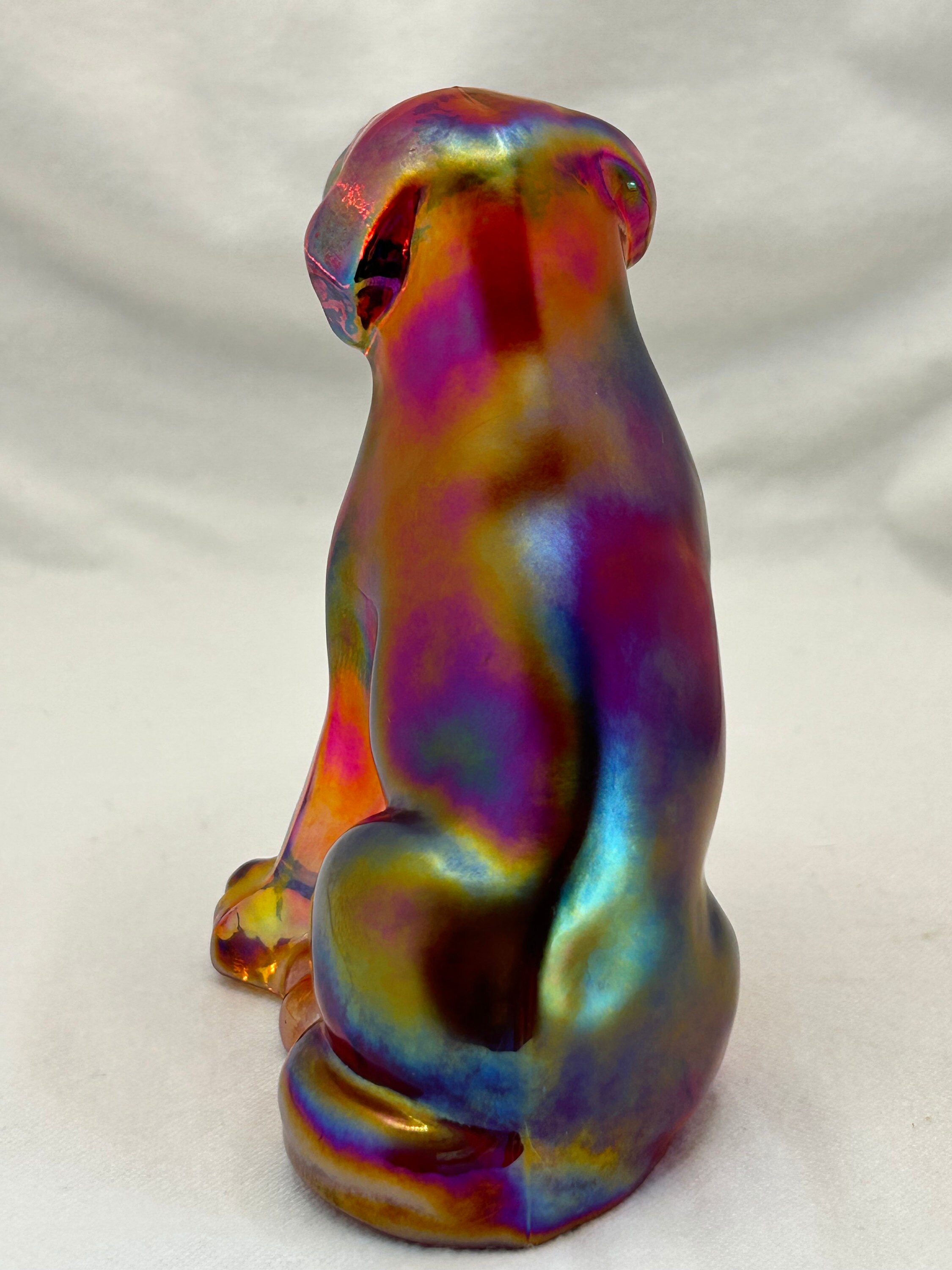 Fenton Labrador Dog Ruby Amberina Iridized - Etsy