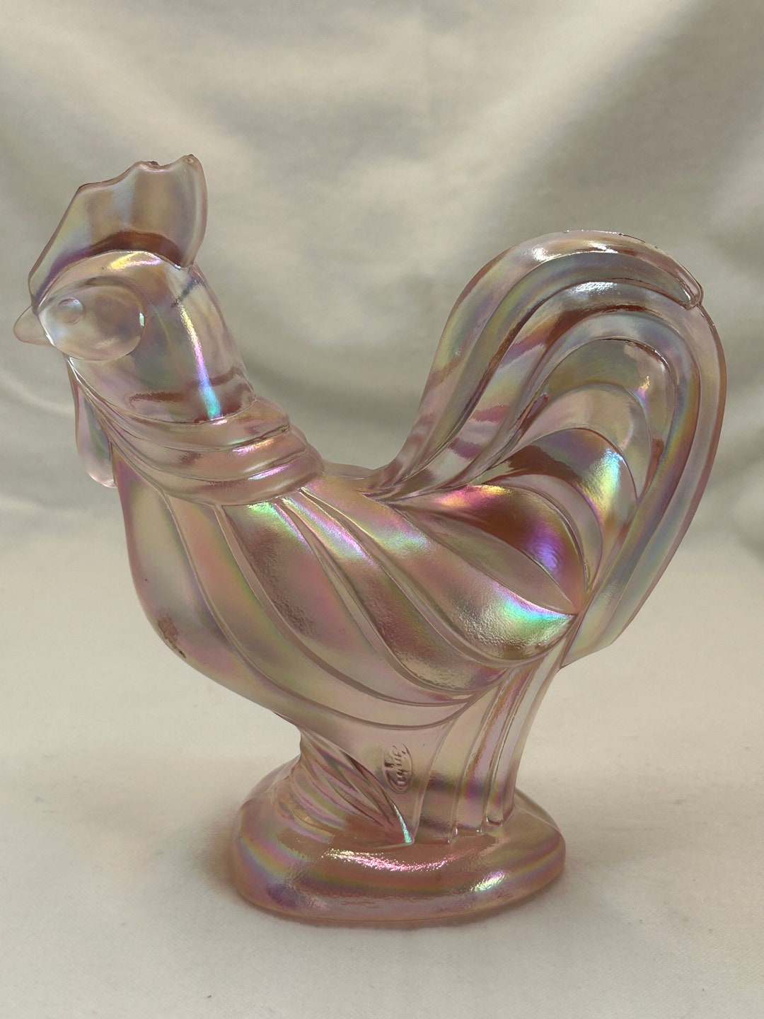 Fenton Standing Rooster in Champagne Satin Iridized - Etsy