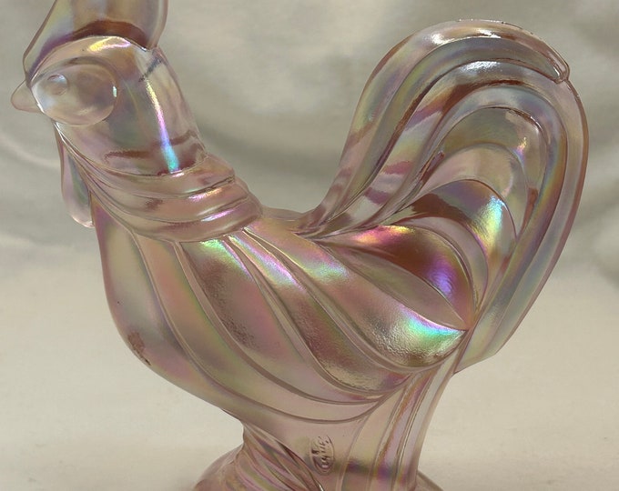 Fenton Standing Rooster in Champagne Satin Iridized - Etsy