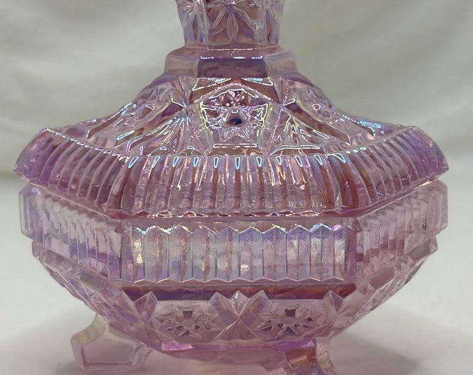 Fenton Hexagonal Trinket Box in Rosemilk Opalescent - Etsy