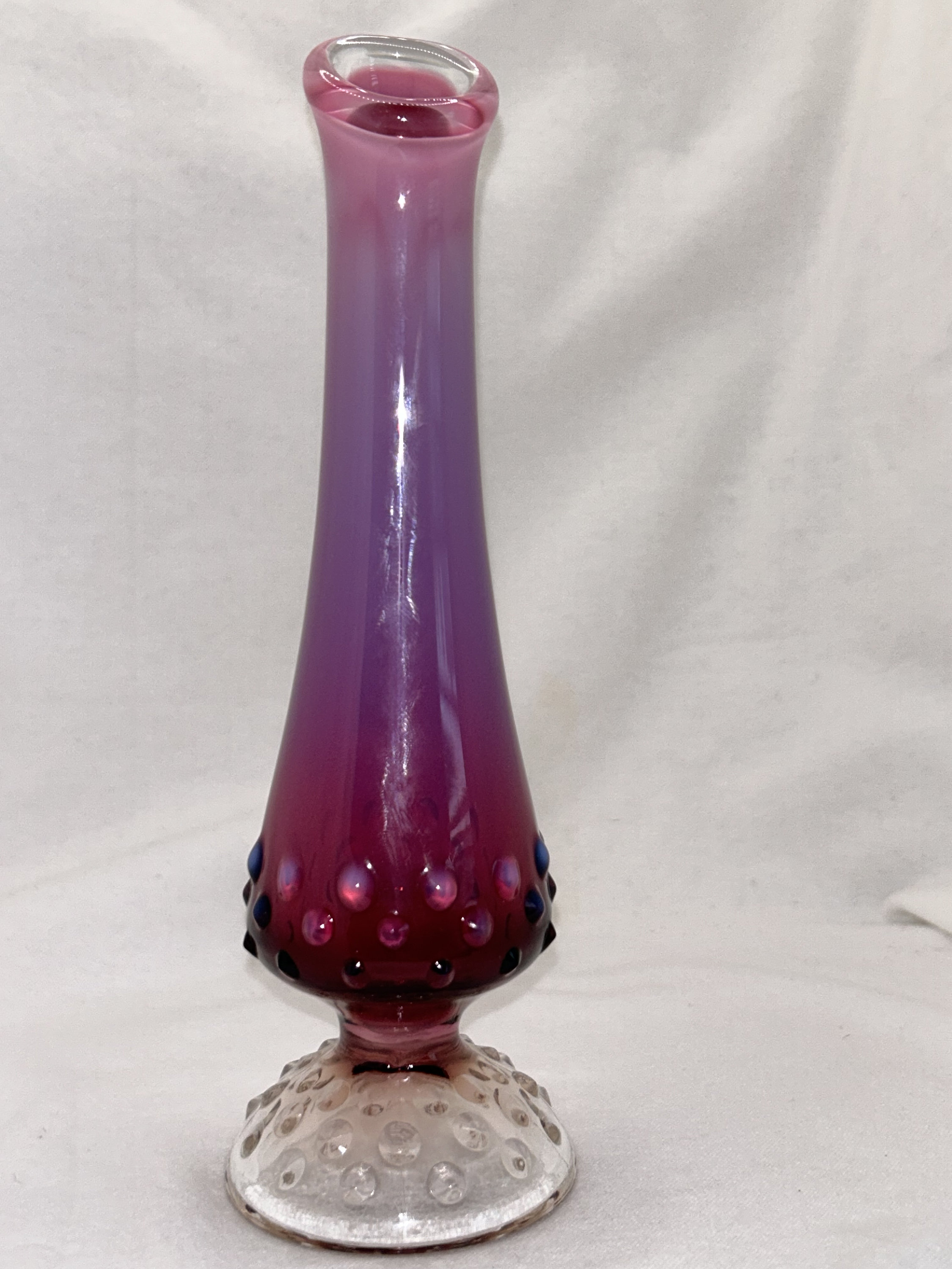 Fenton Plum Opalescent Hobnail Swung Bud Vase 8 - Etsy