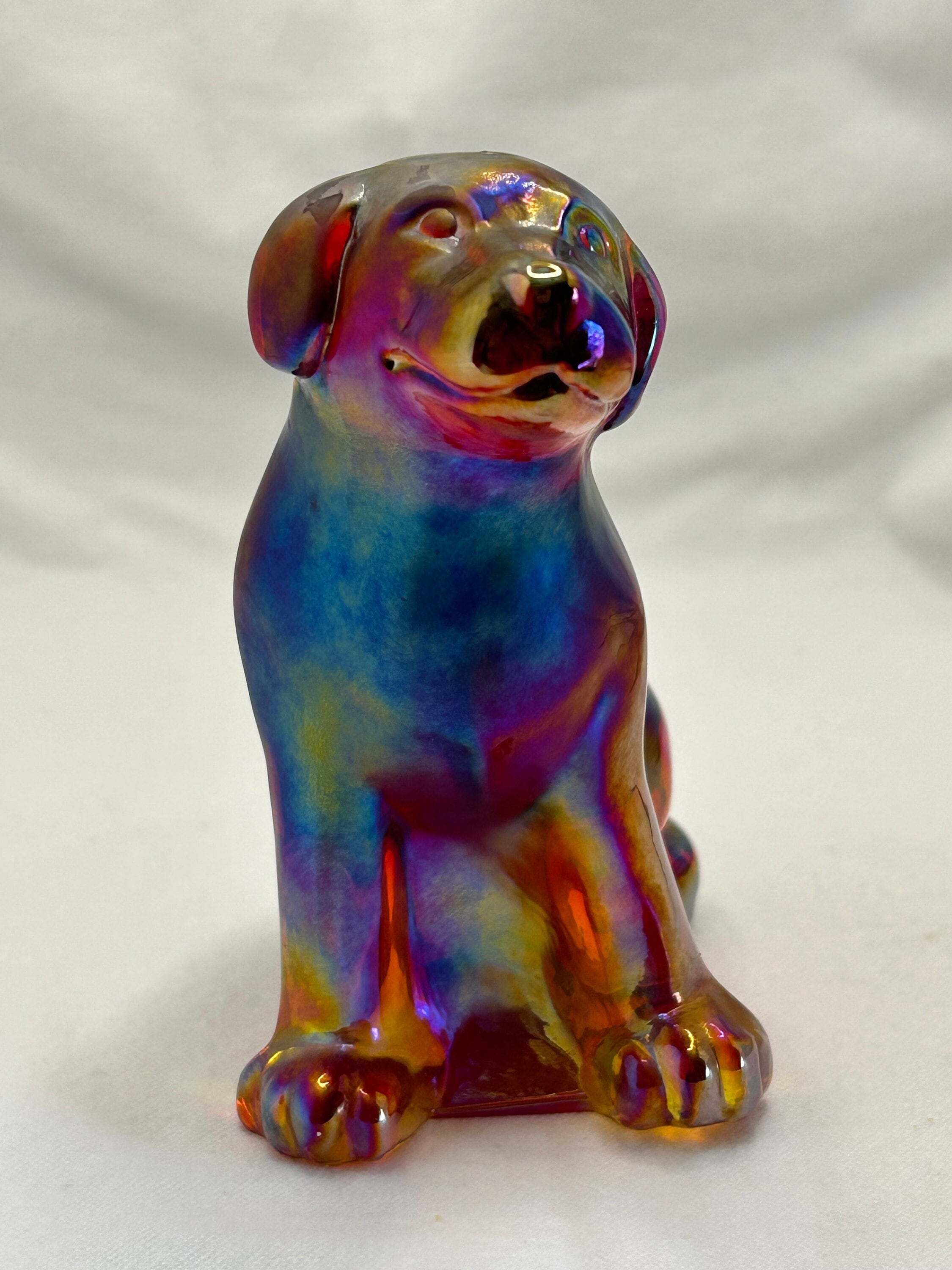 Fenton Labrador Dog Ruby Amberina Iridized - Etsy
