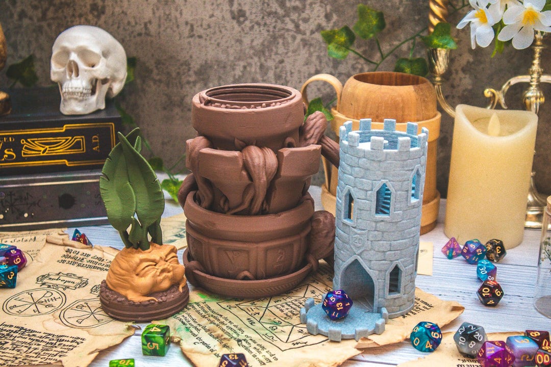 Mandrake Dice Tower Mug: Wizardly Dnd Gift, Tankard Holder for Dungeons ...