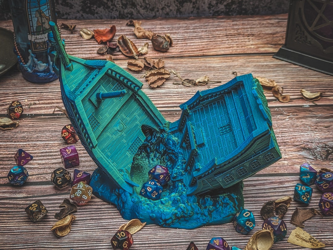 Shipwreck - Dice Tower, Mermaid Ocean, Dungeons & Dragons TTRPG Gift - Etsy
