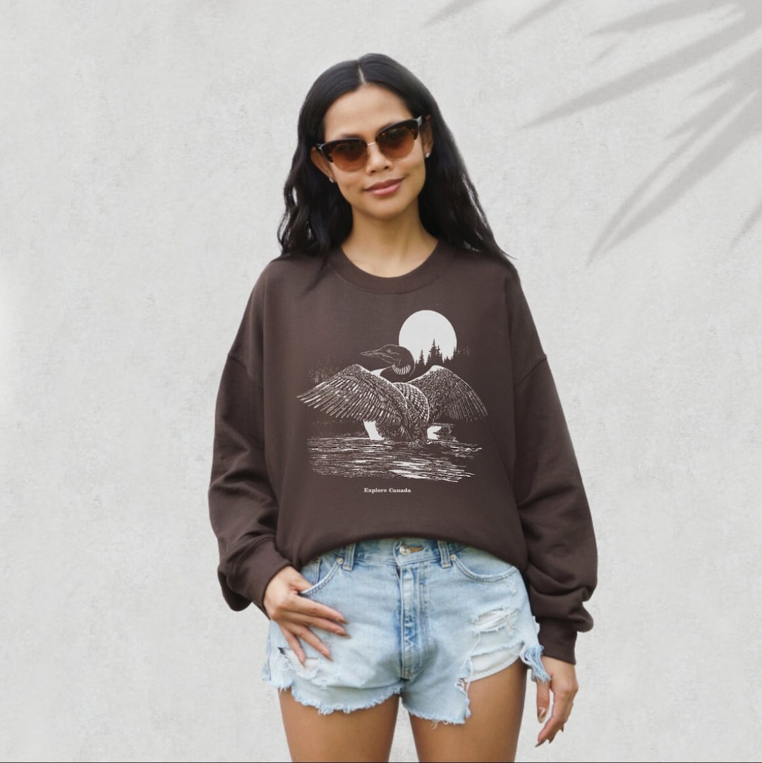 Vintage Style Canada Loon Sweater, Nature Retro Style Sweater, Vintage ...