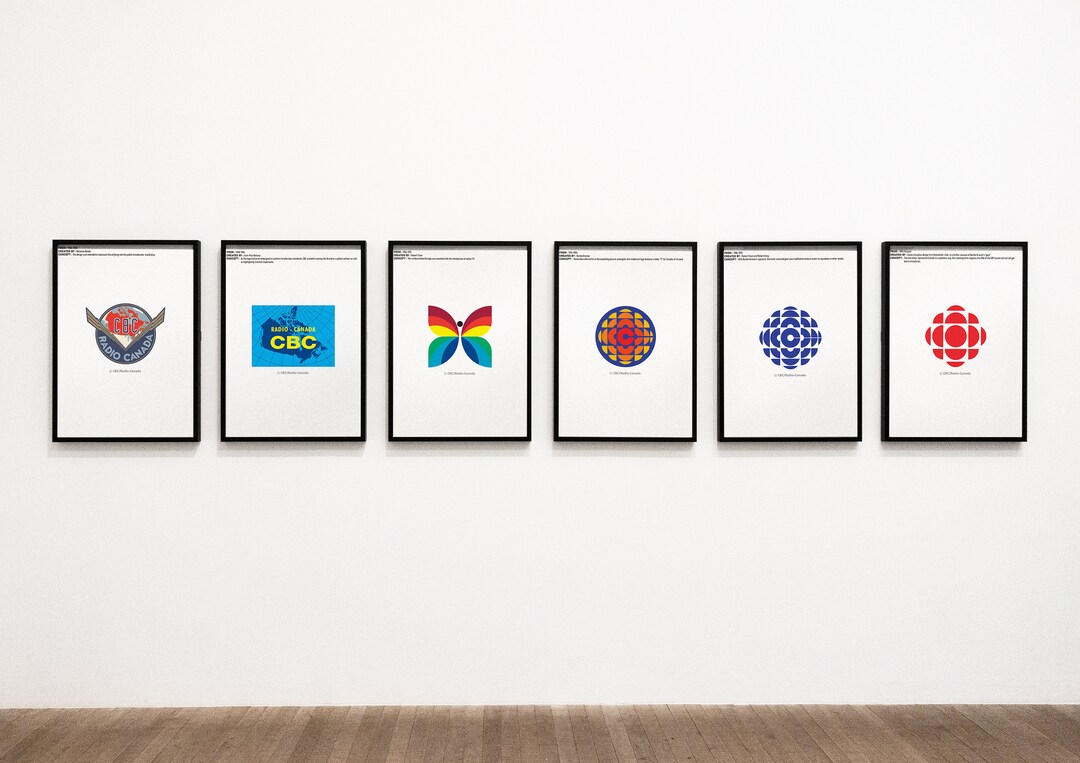 Set of Six CBC Retro Logo Posters , CBC Canada Home Decor , All CBC ...