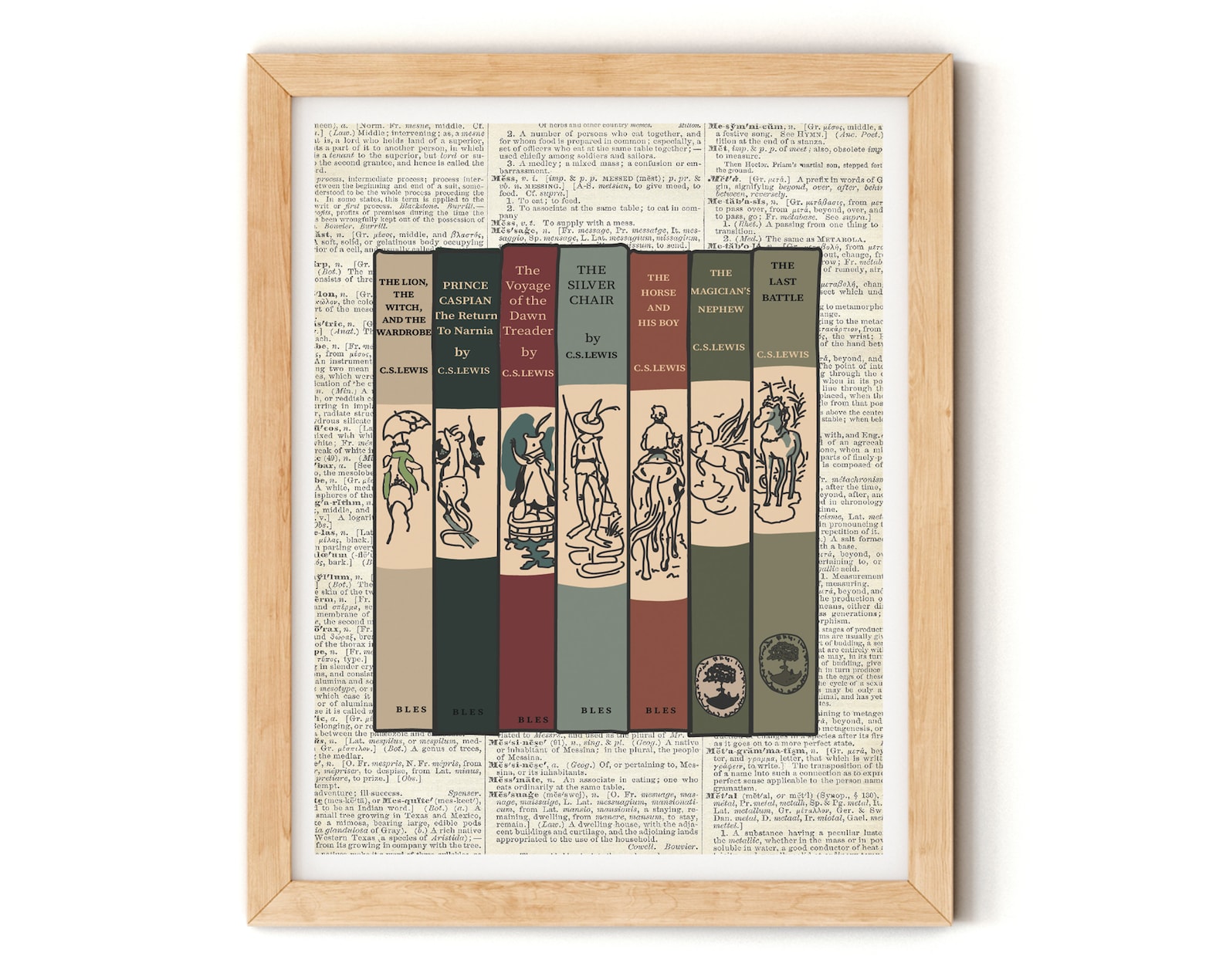 C.S. Lewis Chronicles of Narnia Book Set, Narnia Art Print, Bookish ...