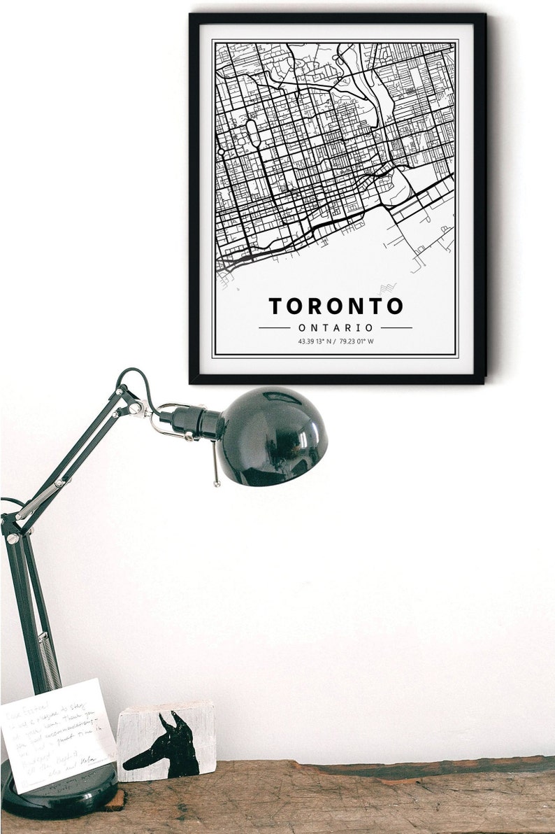 Map of Toronto Toronto Map Print Black and White Map - Etsy
