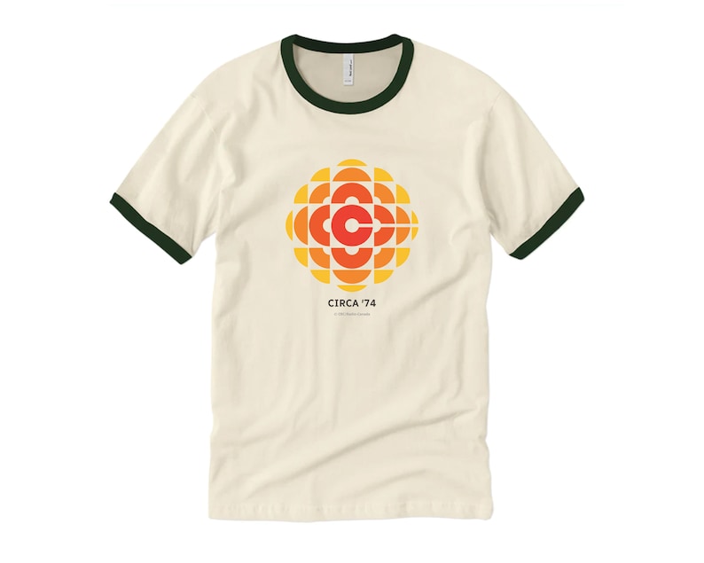 CBC 1974 Logo Ringer T-shirt: Official Vintage Canadian Heritage Tee - Etsy