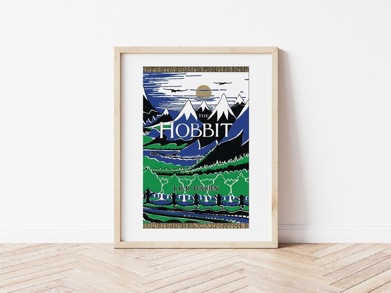 The Hobbit Book Cover Art Print: J.R.R. Tolkien Illustration - Etsy