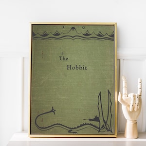 The Hobbit Poster, J.R.R. Tolkien, Book Cover, Art Print, Poster, Book ...