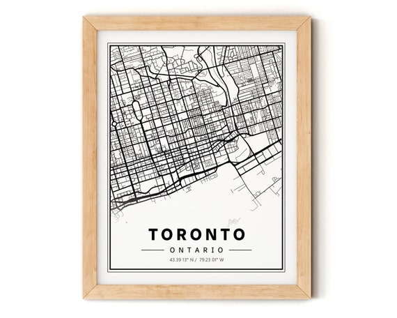 Map of Toronto Toronto Map Print Black and White Map - Etsy