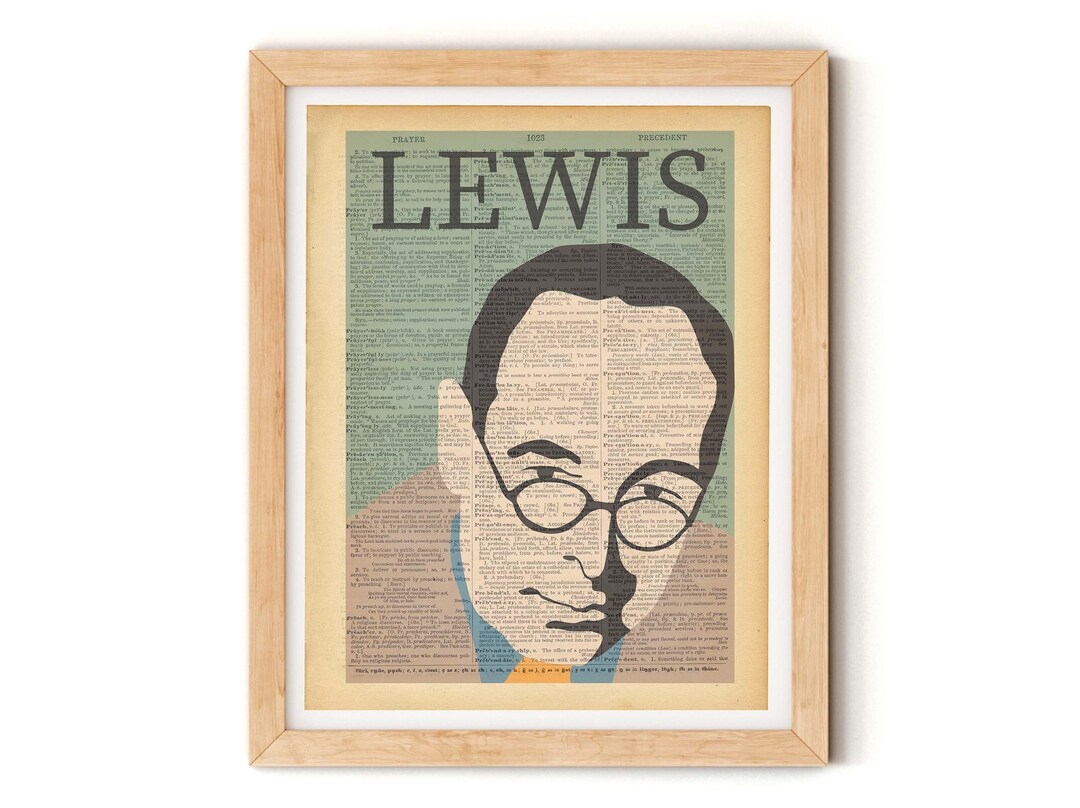 C. S. Lewis Portrait Poster , Narnia Print, CS Lewis Print, Book Art ...